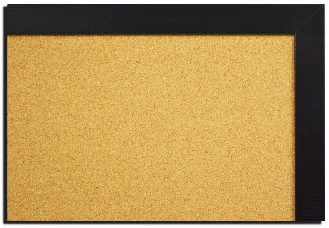 BLACK MDF framed cork pin board 50x70cm - Black MDF framed cork boards ...